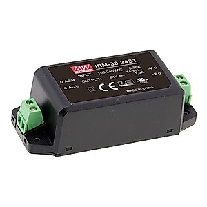 MEAN WELL IRM-30-24ST Miniature AC-DC Module Type Power Supply 24 Volts 1.3 Amps 31.2 Watts Screw Terminal IO