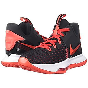 Nike Lebron Witness V Mens Basketball Trainers CQ9380 Sneakers Shoes (UK 10.5 US 11.5 EU 45.5, Black Bright Crimson 005)