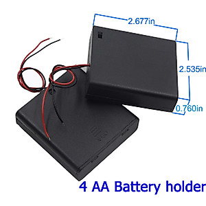 (Pack of 8)AA Battery Holder with Switch and Cover: 2PC Single AA Battery Holder with Cover, 2PC 2 AA Battery Holder with Switch, 2PC 3 AA Battery Holder, 2PC 4 AA Battery Holder with Leads and Wires