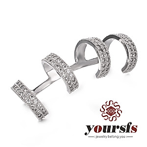 Yoursfs Adjustable Size Ear Cuff Earrings for Women Wedding Crystal Ear Cuff Bridal Jewelry