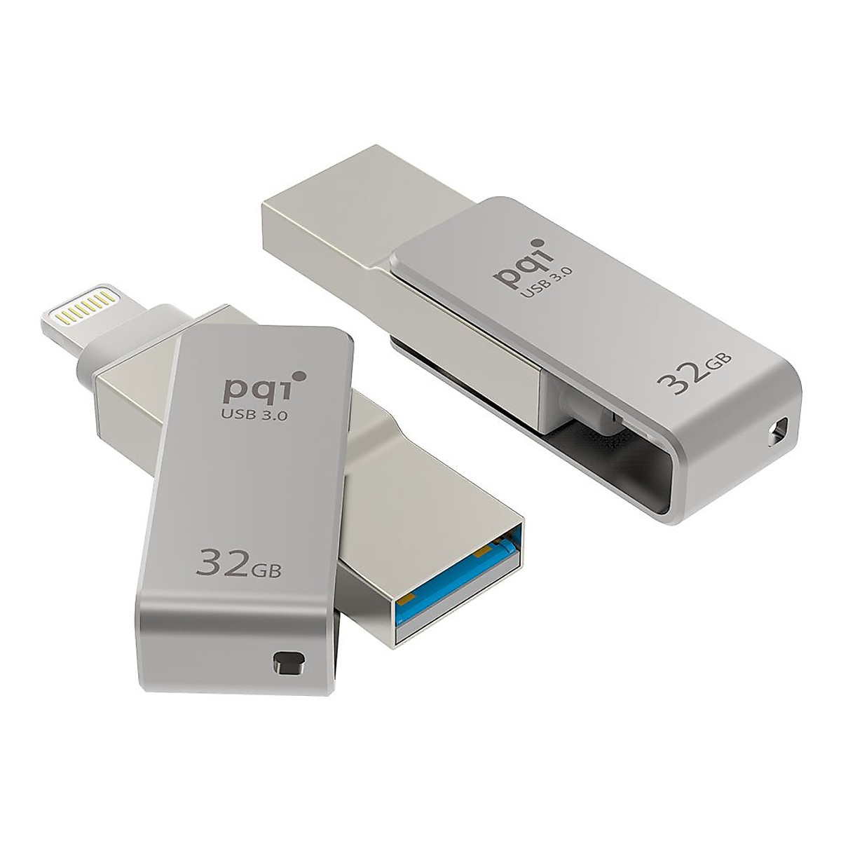 Iconnect Mini [Apple Mfi] 32 GB Mobile Flash Drive w/ Lightning Connector for iPhones iPads Mac & PC USB 3.0 (Iron Gray)