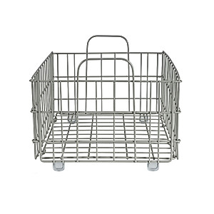 Atlantic Tabletop Wire Storage Basket, Heavy-Gauge Powder-Coated Metal Wire Construction, Stackable for Easy Expansion, Collapsible & Foldable, Non-Slip Feet, Plastic Liner, PN 23308041 – Gray