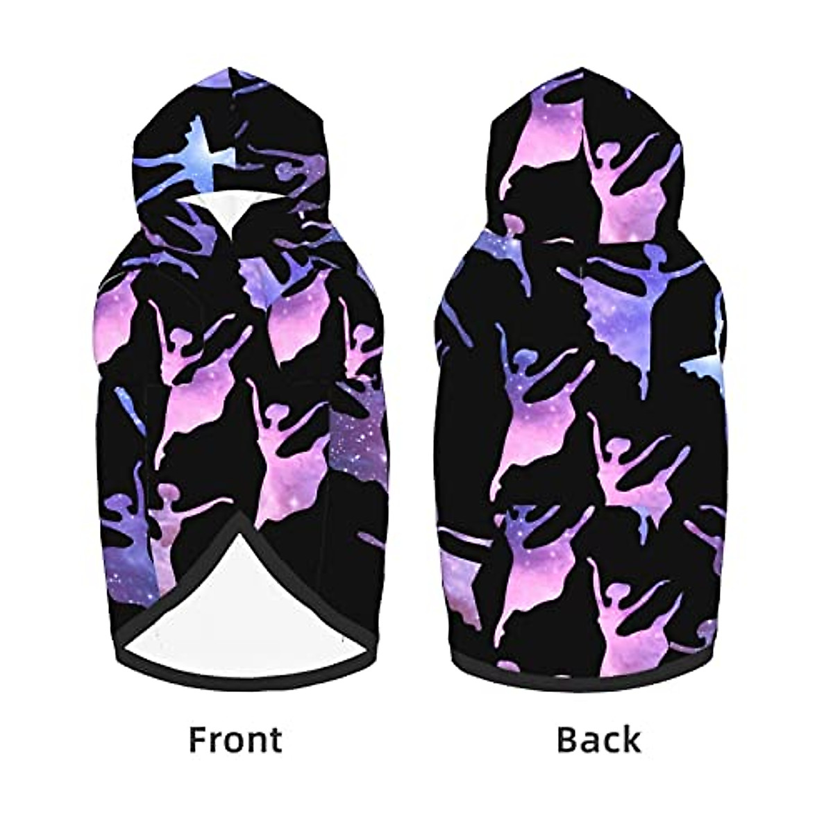 Large Dog Hoodie Ballet-Dance-Galaxy Pet Clothes Sweater with Hat Soft Cat Outfit Coat Large