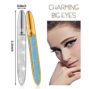Maitys 4 Pieces Self-Adhesive Eyeliner 2 in 1 Eye Liner Pen Diamond Glitter Liquid Eyeliner No Glue No Magnetic Liquid Eyeliner Pen Waterproof Long LastingFV