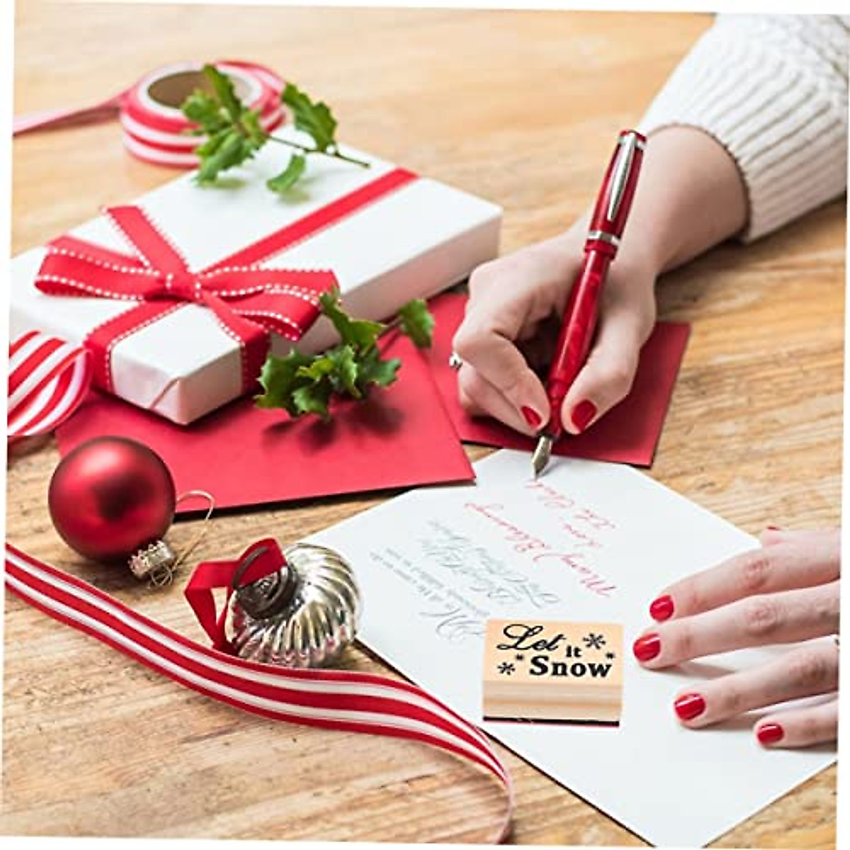 NOLITOY 3pcs Christmas Snowflake Stamp Art Craft Stamp Wooden Christmas Stamp DIY Scrapbook Wooden Stamps Wood Snow Seal Christmas Diary Stamp Diary Scrapbook Stamp self Made The Sign