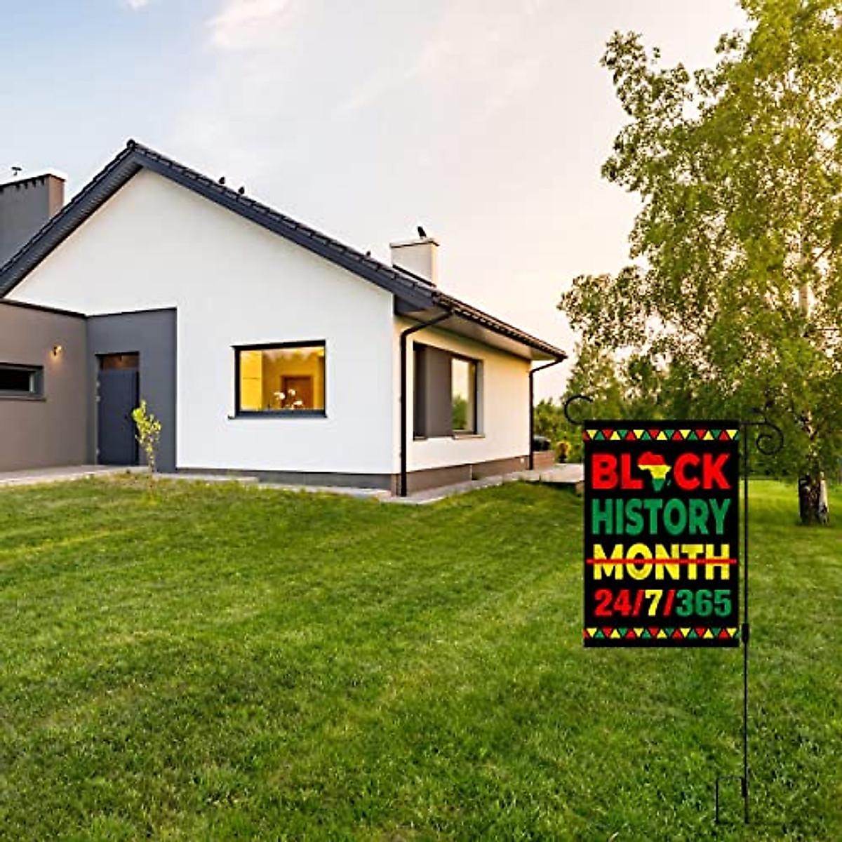 Nepnuser Black History Month Garden Flag Afro African American February Festival Holiday Party Decoration Double Sided Lawn Front Yard Sign