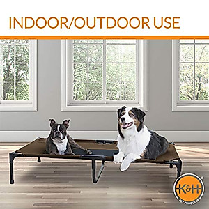K&H Pet Products Original Pet Cot Elevated Dog Bed Chocolate/Black Mesh X-Large 32 X 50 X 9 Inches