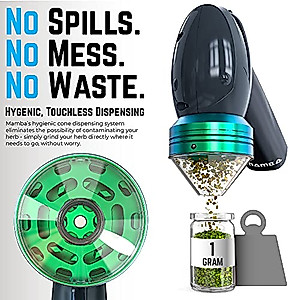 Mamba V2 1g Gray Electric Portable Herb Grinder. USB Powered Essential Kitchen Mill for Grinding