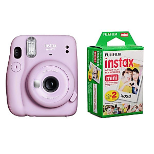 Fujifilm Instax Mini 11 Instant Film Camera, Lilac Purple instax Mini Instant Daylight Film Twin Pack, 20 Exposures