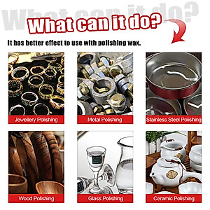 Swpeet 8Pcs Polishing Compound Kit, Including 2Pcs White Diamond, 1Pcs Red Rouge, 1Pcs Black Emery, 2Pcs Brown Tripoli, All Purpose 1Pcs Blue with 1Pcs General Green Compounds for Buffing Polishing