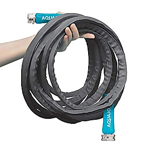 Aqua Joe AJFJH25-58-PRO FiberJacket Non-Expanding Kink-Free Garden, RV, Marine and Camper Hose, Ultra-Lightweight, Drinking Water Safe, ft, 25-Foot x 5/8-Inch