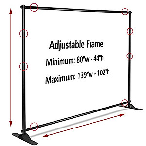 Banner Stand Backdrop - Banner Holder with Adjustable Poster Stand & Retractable Height Up to 5x7 - 8x10 ft Adjustable Telescopic Display Stand for Trade Show, Photo Booth, Wall Exhibitor Background