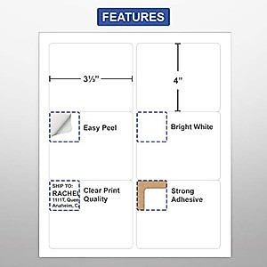 TYH Supplies Shipping Address Labels 3 1/3 x 4 Inch, White Matte, 300 Labels, Laser & Inkjet Printer, Strong Adhesive, Compatible with Avery 8164 & 5264 Template