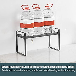 Expandable Cabinet Organizer Under Sink Storage Shelf Flexible Kitchen Cupboard Organizer Multifuncitonal Counter Pantry Storage Organization, Black