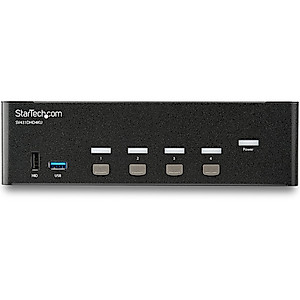 StarTech.com StarTech.com 4-Port Dual Monitor HDMI KVM Switch with Audio & USB 3.0 hub - 4K 30Hz - 4 PC Mac Computer KVM Switch Box for HDMI Display , TAA (SV431DHD4KU)