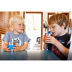 Stainless Steel Cups for Kids and Toddlers 8 oz. with Silicone Sleeves - Small Metal Cups for Home & Outdoor Activities, BPA Free Healthy Unbreakable Premium Metal Drinking Glasses (4-Pack)