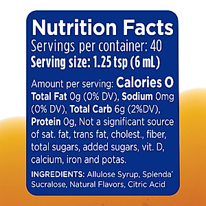 Splenda Multi-Use Syrup, Zero Calorie, Sugar Free Substitute for Maple Syrup, Honey, Agave and Brown Sugar, Allulose Liquid Sweetener, 8oz Bottle