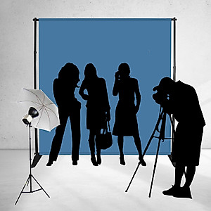 BannerBuzz Photography Backdrop Stand 10’ X 8' Background Support System for Photo Studio, Wedding, Portrait & Video Shoot (Graphic: 10' W X 8' H, Blue)