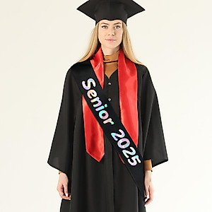 Black Senior 2025 Sash Iridescent Printing Letters, 2025 Graduation Celebrations Sashes, Class of 2025 Sash for Graduation Party, Senior Cheer Sashes, Cheerleader Sash, Class Competition Sashes