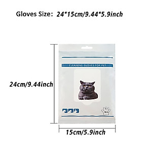 fatdaa Pet Grooming Glove Wipes for Dogs and Cats 6 pcs, Dog Wipes, Cat Wipes, Pet Wipes No Rinse Disposable Cleaning Massage Gloves, Pet Grooming Pet Washing,Made from Cotton，Easy Bath(6PCS)