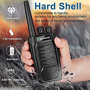 Wanneton F1 GMRS walkie talkies for Adults Long Range,One-Key decoding Copy Frequency, Compatible with Most Portable Handle Two Way radios,16 CH, 205 Privacy Codes, VOX, Scan, programmable(2 Pack)