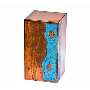 STAR INTERNATIONAL Rosewood And Resin Mix Cremation Urns for Human Ashes Adult, Burial Urns for Columbarium, Wooden Box Funeral Urns for Human Ashes Large (M(9.5X5.5) 172 Cu Inches)