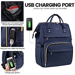 LOVEVOOK Laptop Backpack for Women Teacher Backpack Nurse Bag,Work Bag Backpack Purse Bag Anti-Theft Travel Backpack with USB Charging Port,14 Inch Backpack for College Business Casual