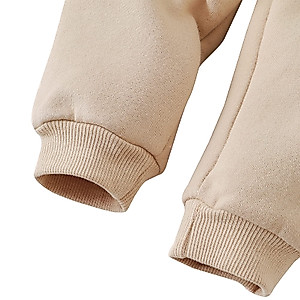 SOBOWO 5t Sweatsuits Toddler Boy Sweatshirt Baby Boys Winter Clothes Long Sleeve Pullover Sweatshirt Pants 2Pcs Kids Winter Outfits Set (Beige, 4-5T)