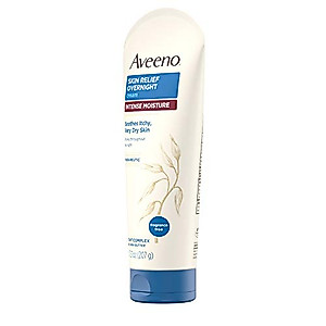 Aveeno Skin Relief Overnight Intense Moisture Cream with Triple Oat Complex & Natural Shea Butter, Therapeutic Dimethicone Skin Protectant for Dry Itchy Skin Relief, Fragrance- & Steroid-Free, 7.3 oz