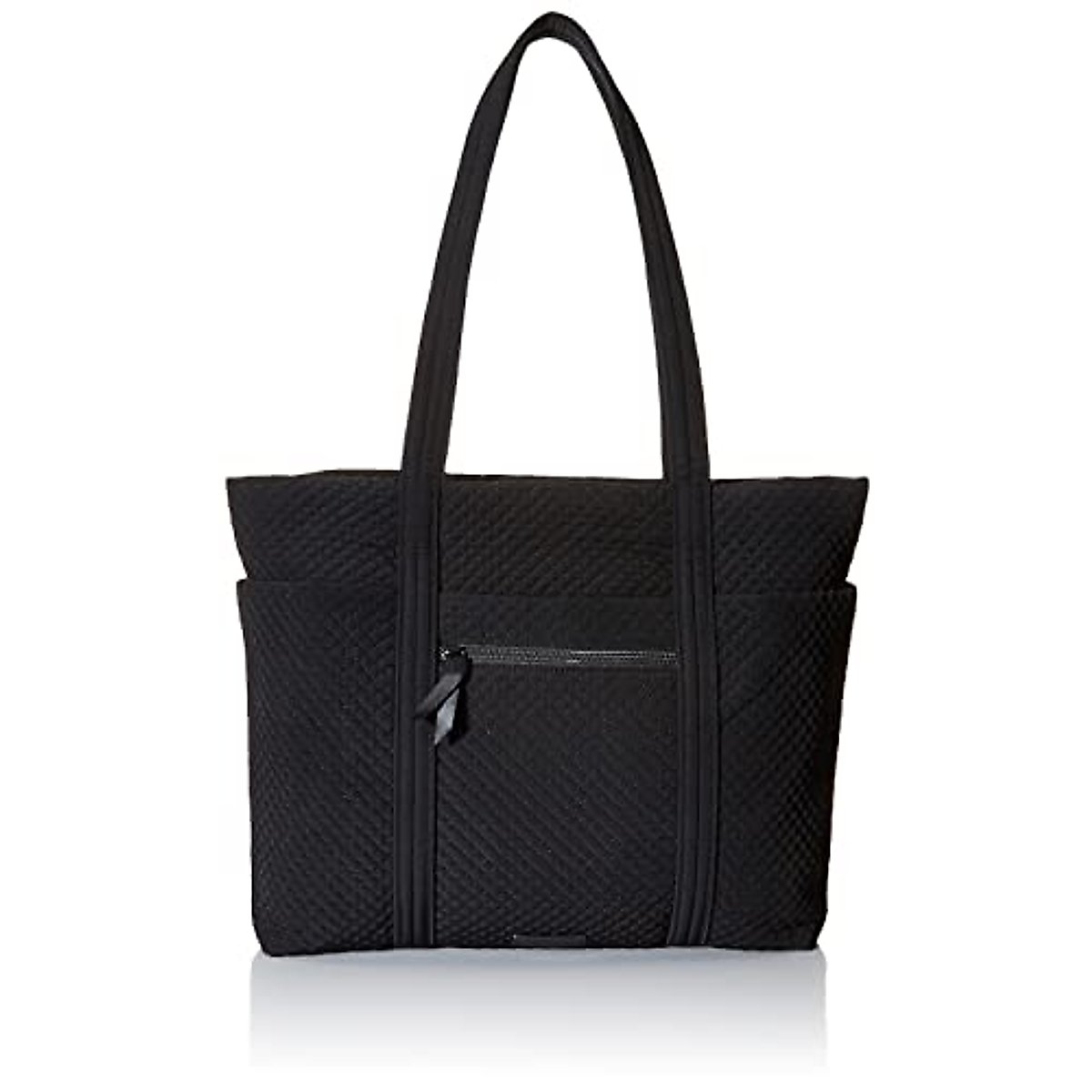 Vera Bradley womens Microfiber Deluxe Vera Tote Handbag, Black, One Size US