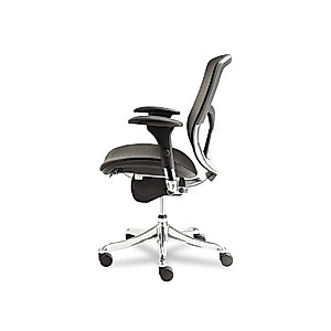 Alera ALEEQA42ME10A EQ Series Ergonomic Multifunction Mid-Back Mesh Chair with Aluminum Base - Black