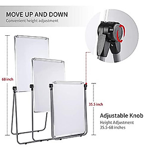 Dry Erase Board with Stand, Double Sided Magnetic Whiteboard, 24 x 36 Portable Height Adjustable White Board with Aluminium Frame