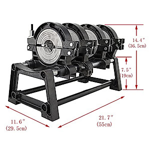 INTSUPERMAI Pipe Fusion Welder 4 Clamps Electric Tube Butt Fusion Machine Pipe Welding Machine PP PE PB PVDF Butt Fusion Welding Machine 110V 2.48"-6.30" (63-160mm) with Digital Heating Plate