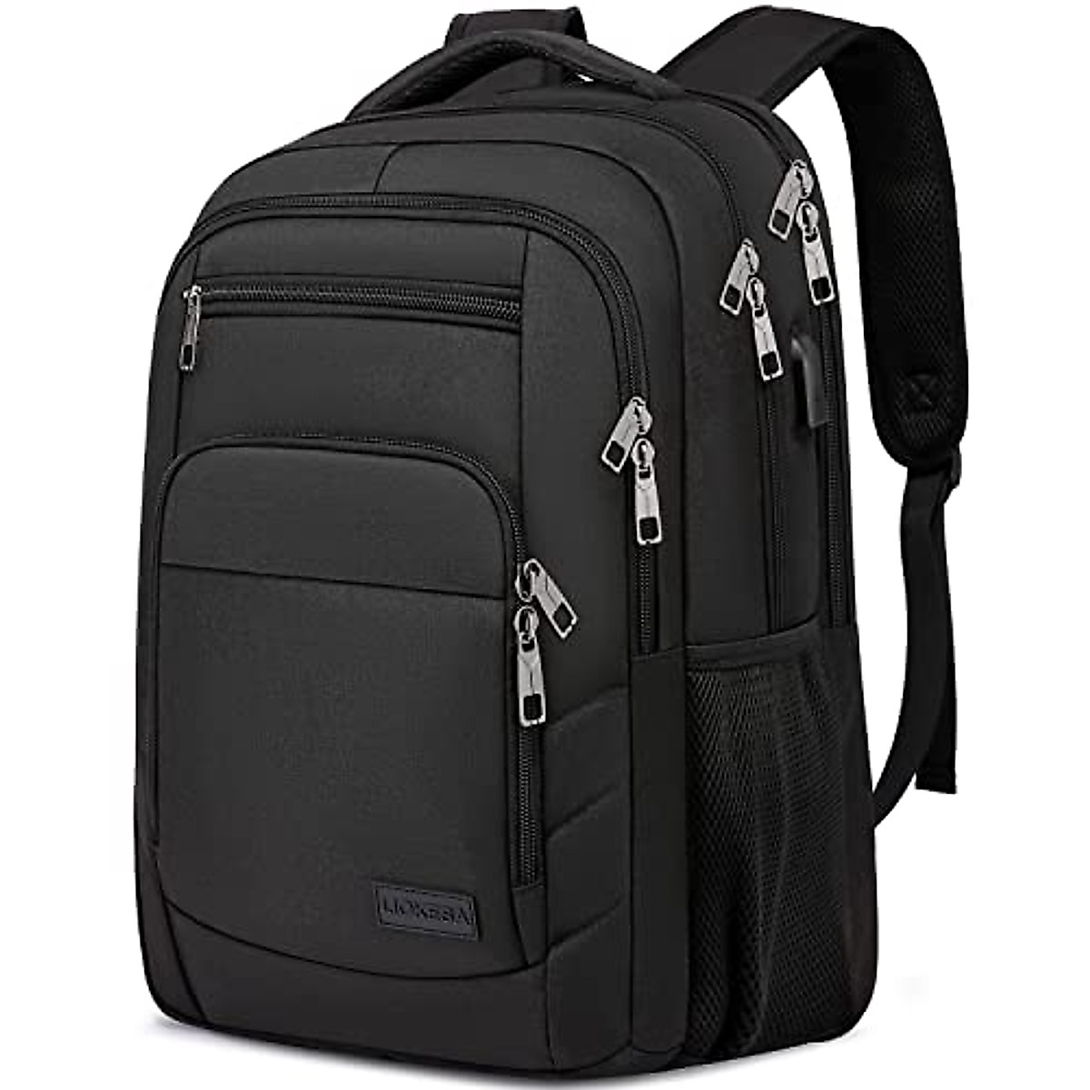 Travel Laptop Backpack, 17.3 Inch Large Backpack for School, Business Durable Laptop Backpack with USB Charging Port, Anti Theft Water Resistant College Computer Bag Daypack for Men Women, Black