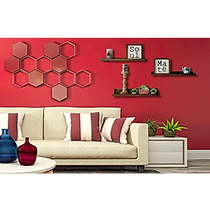 Ty Creations| 24 Inch Long Floating Shelves for Wall, Real Wood Rustic Picture Ledge Large Wall Shelf for Bedroom, Living Room, Bathroom, Kitchen and Office, Set of 3 differentsizes