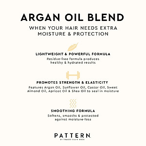PATTERN Beauty by Tracee Ellis Ross Argan Oil Hair Serum, 3.9 Fl Oz, Rich Moisture and Shine Boost for Curlies, Coilies and Tight-Textured Hair, 3a-4c