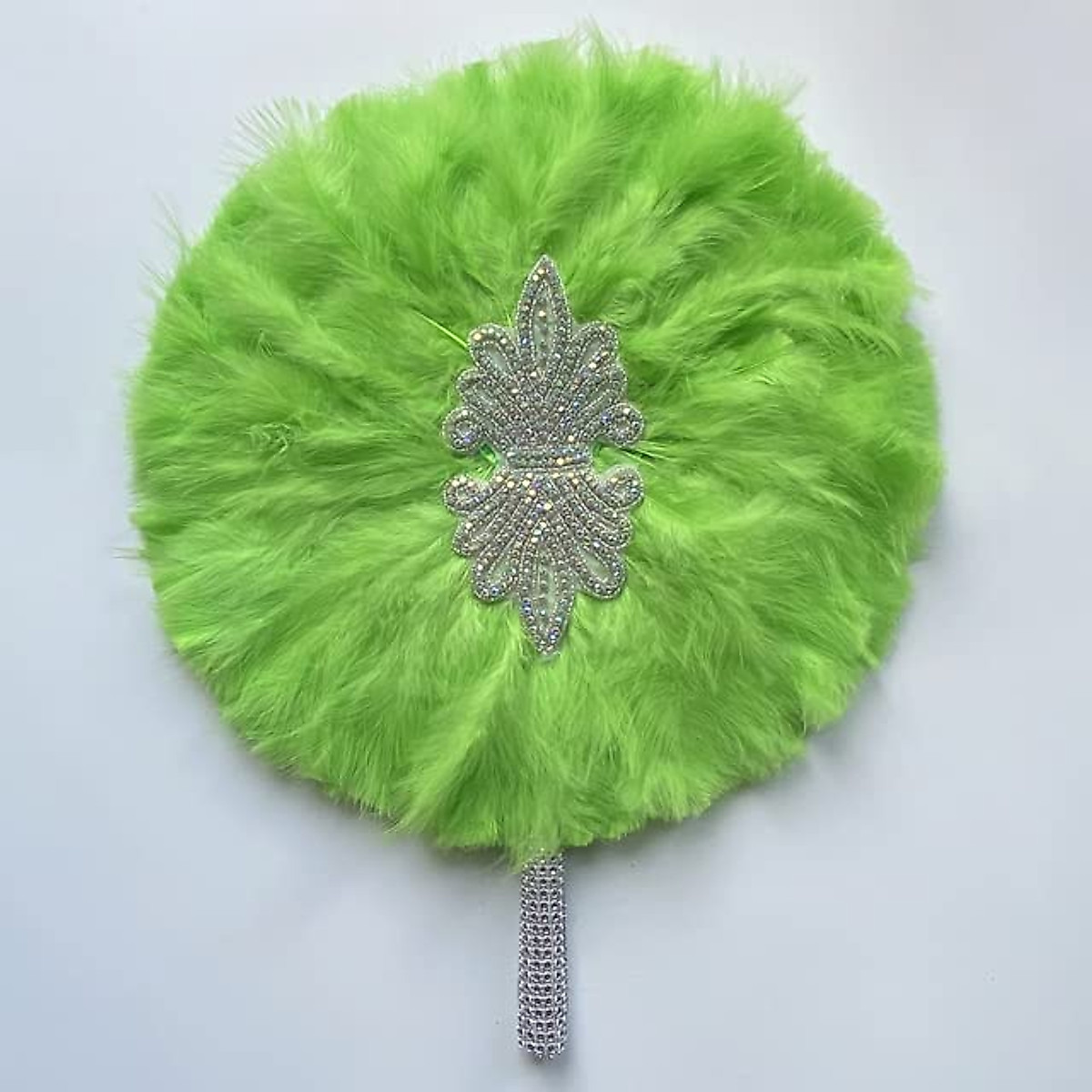 Msbfea Gold Latest Style Turkey Feathers Big Fan Fashion Women Wedding Fan for Bride Or Bridesmaids Rhinestones Feather Color 896