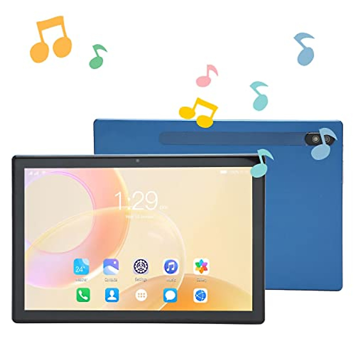 Office Tablet, 4G Network Blue Dual Camera 2 Card Slots 10 Inch Tablet 6GB RAM 256GB ROM for School (U.S. regulations)