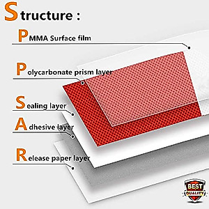 WAENLIR 2 inch x 200Feet Reflective Safety Tape DOT-C2 Waterproof Red and White Adhesive Conspicuity Tape for Trailer, Outdoor, Cars, Trucks
