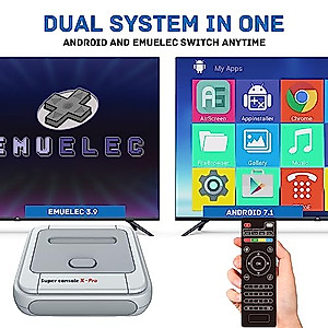 Kinhank Retro Game Console 128GB, Super Console X PRO Built-in 95,000+ Games, Video Game Console Systems for 4K TV HD/AV Output, Dual Systems (128G)