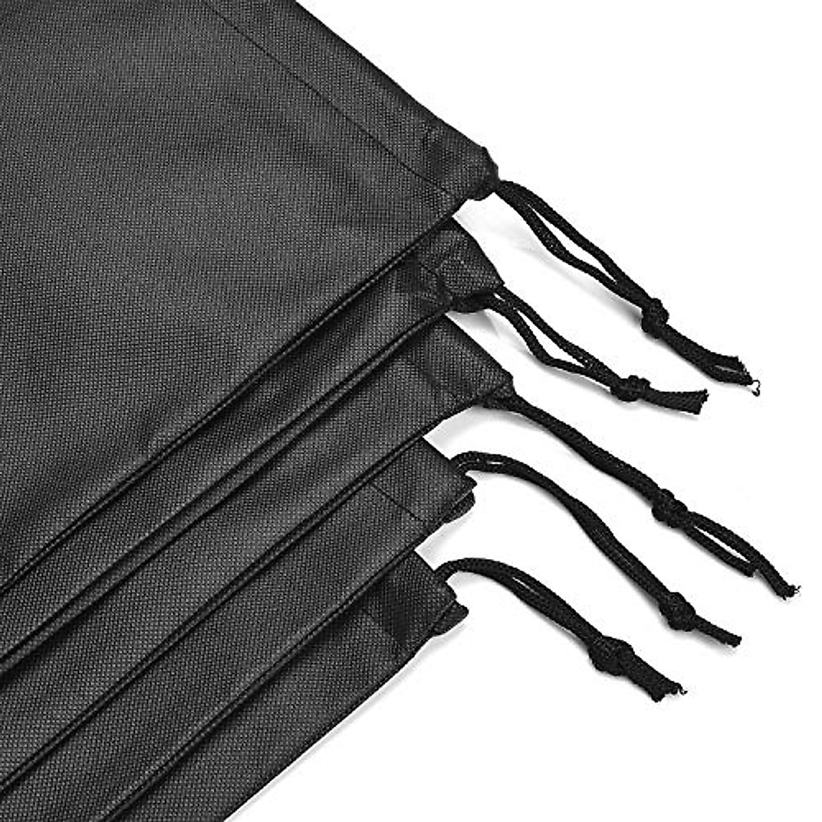SPIKG 10 pcs Shoe bags for Travel Storage Dust-Proof Drawstring with Window (Black)