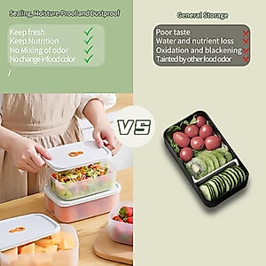 Glidea 6-piece food storage container with lid, stackable square storage set, BPA free, suitable for microwave and dishwasher plastic leak proof kitchen storage freezer, Clear