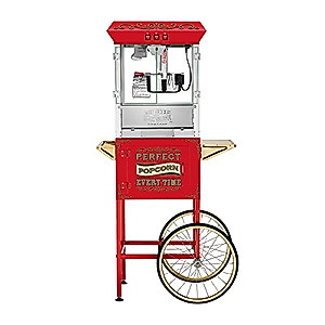 Great Northern Popcorn 5995 10 oz. Perfect Popper Popcorn Machine with Cart - Red