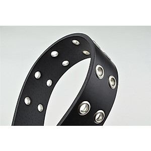 Belle Donne - Women's Double Grommet Leather Jeans Belt, White , Size Medium