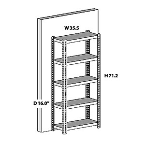 5 Tier Adjustable Steel Powder Coated Rack Storage Shelving with Engineered Wood Shelves. for Indoor Storage in garages, basements, Kitchens, etc. Large Size. 16" D x 35.5" W x 71.2" H (Pink)