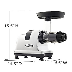Omega MM900HDS Medical Medium Masticating Juicer, Cold Press Juicer Machine For Celery with Adjustable Dial, 200-Watt, Silver