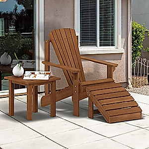 Walker Edison Montego Traditional Acacia Wood Slat Back Patio Rocking Chair, 42 Inch, Brown & Furinno FG18506 Tioman Hardwood Patio Furniture Outdoor End Table, Natural