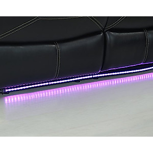 New Classic Furniture Flynn Sofa with Lighted Base, Black