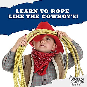 Colorado Saddlery Kid's Lariat | Pro Feel Lasso | Genuine Honda Knot | Cowboy & Cowgirl Rope, Biege, 5/16" x 25' (15-26)