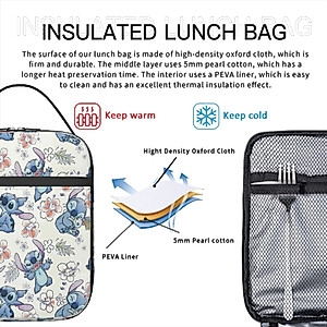 wamdfcvf Lunch Box Kids,Insulated Soft Lunch Bag for Boys Girls Reusable Lunc Tote Bag for Kids with Water Bottle Holder for Office Work Out Travel Tirp-White